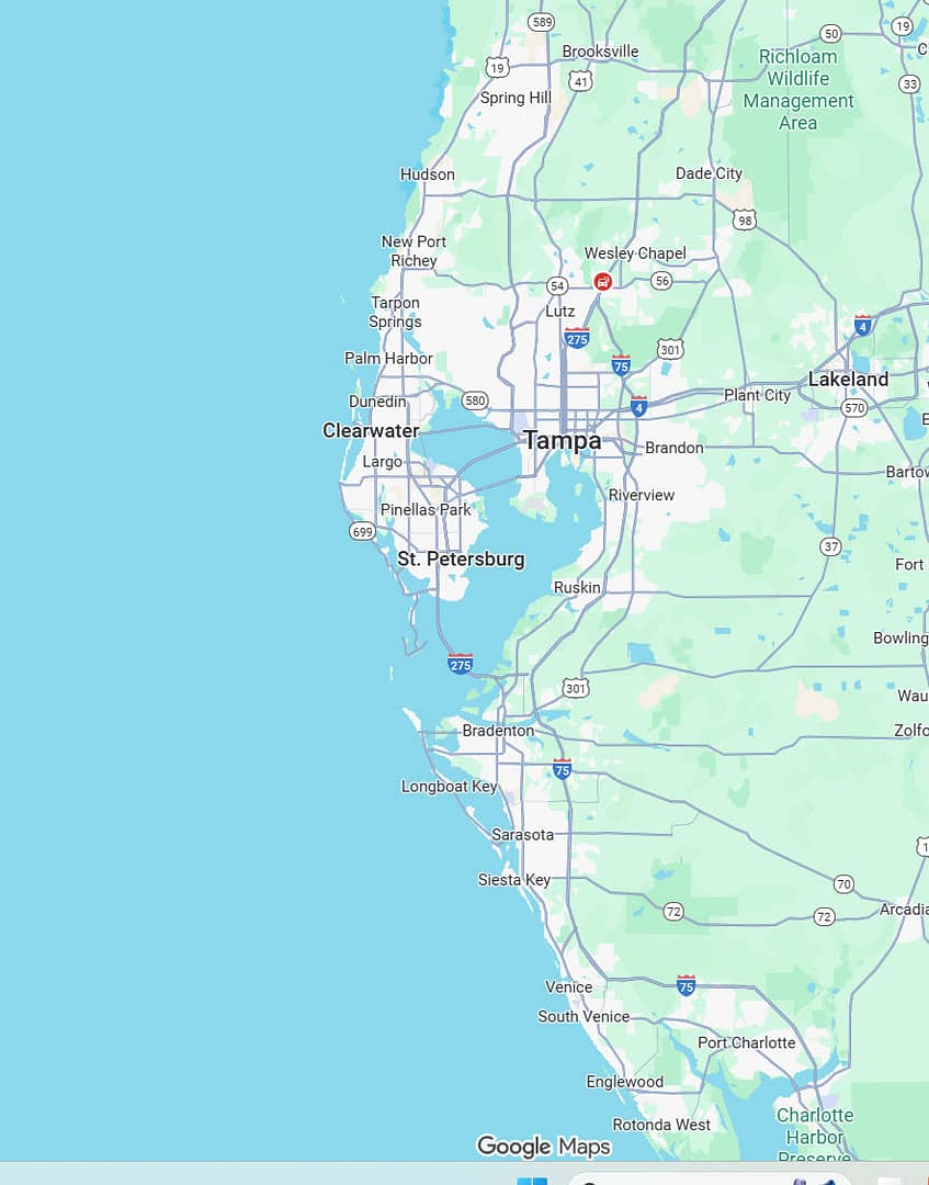 Coverage Area Map Tampa | Snap2Close Real Estate Photography LLC